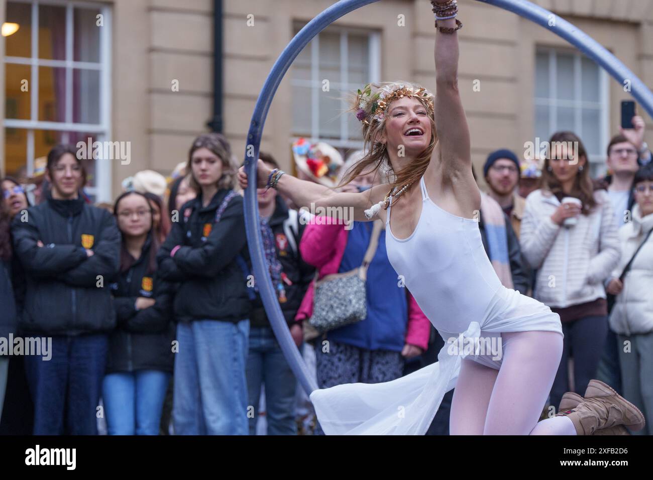 Ariel Dempsey displays her skills dancing using a Cyr Wheel, Mayday, on ...