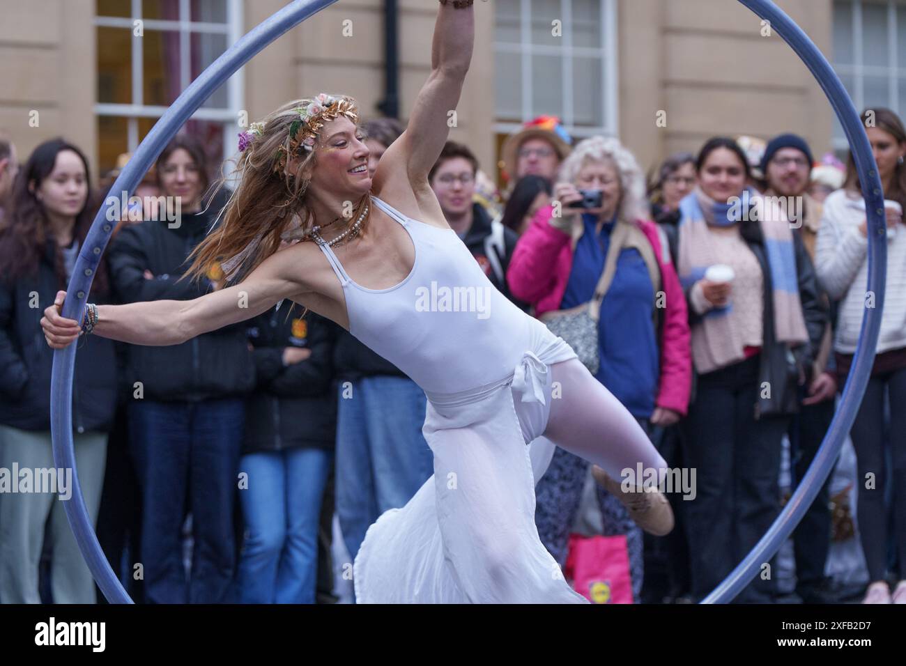 Ariel Dempsey displays her skills dancing using a Cyr Wheel, Mayday, on ...