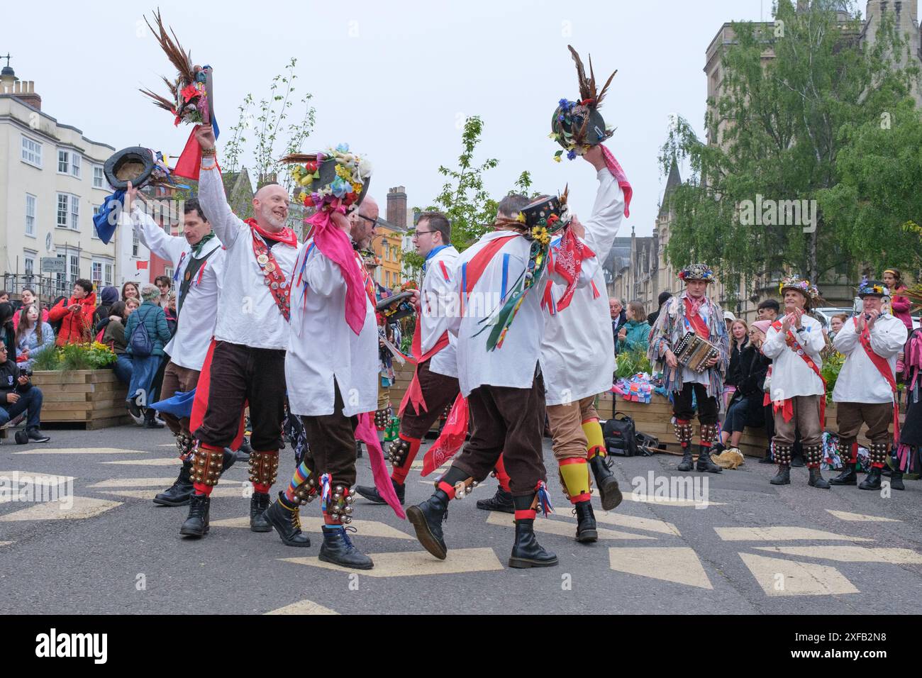 Members of the traditional Eynsham Morris dance on Broad Street in ...