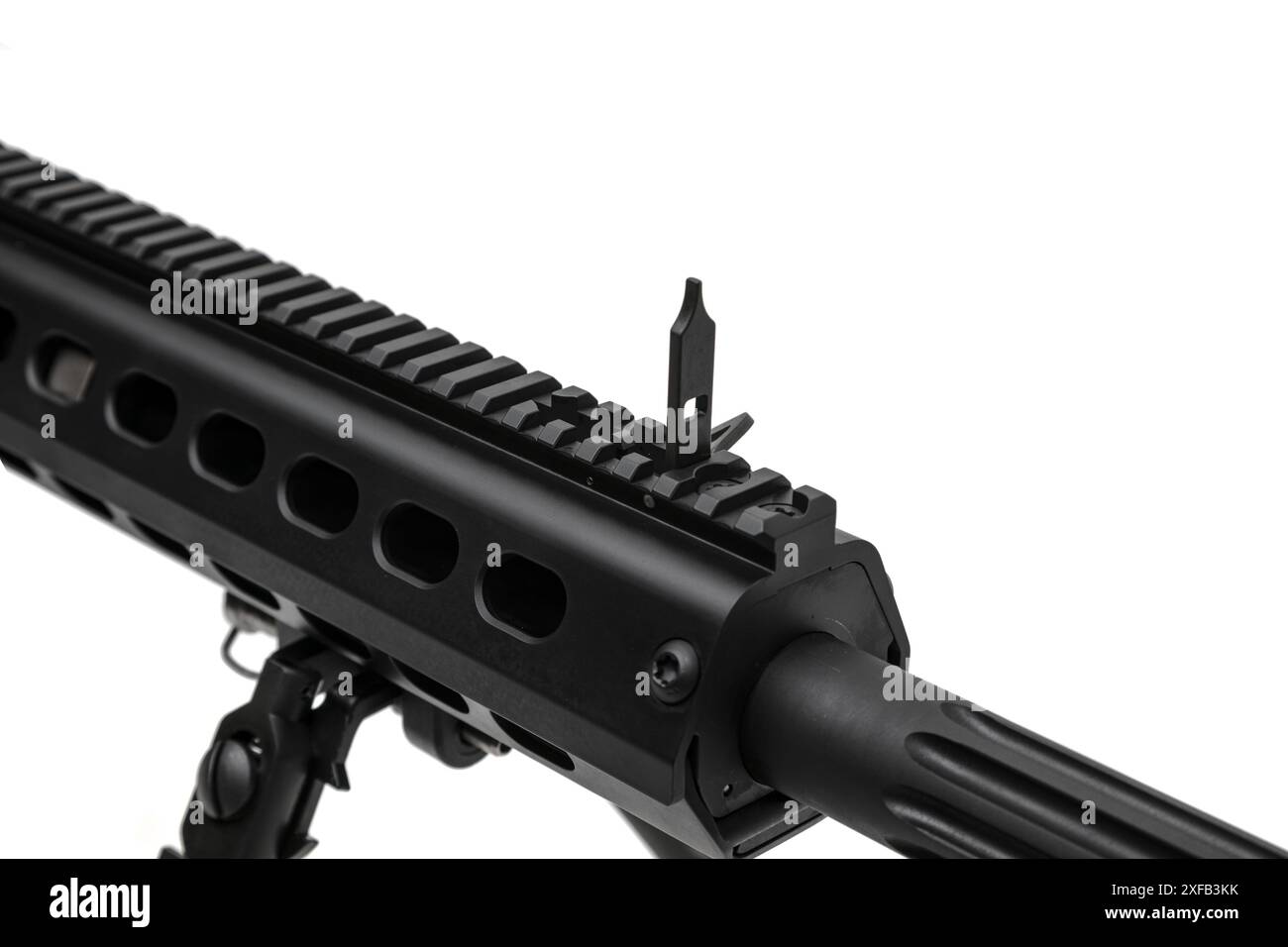 Large caliber sniper rifle. Long range weapon. Isolate on a white ...