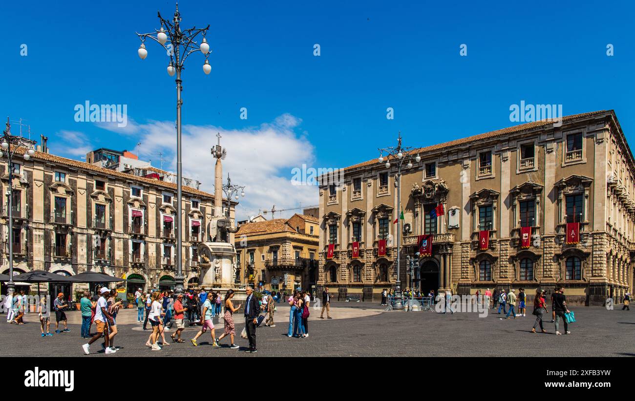 geography / travel, Italy, Sicily, Catania, Piazza del Duomo ...