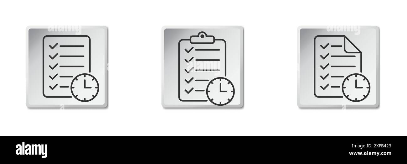 File, document, clock icon set. Flat vector illustration Stock Vector Image & Art - Alamy