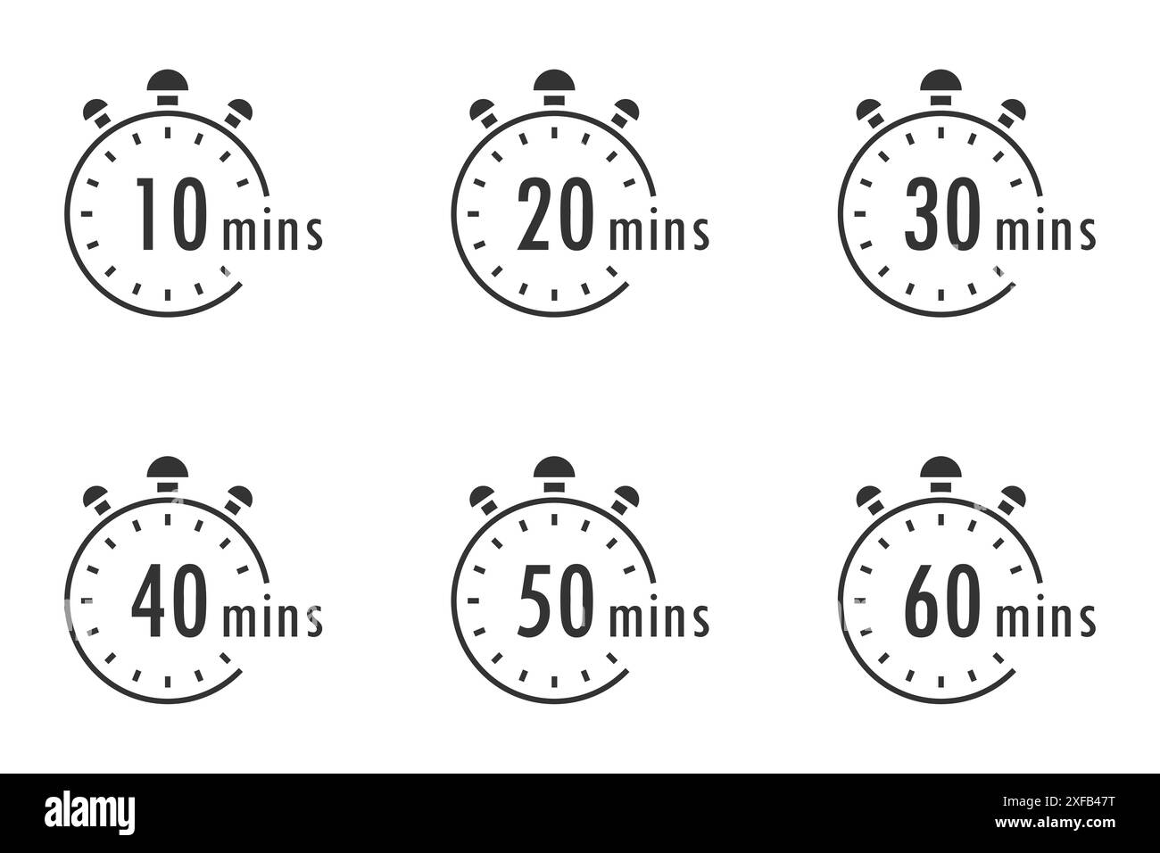 Set of timer. Stopwatch icons. Countdown 10.20,30,40,50,60 minutes ... Set of timer. Stopwatch icons. Countdown 10.20,30,40,50,60 minutes ...