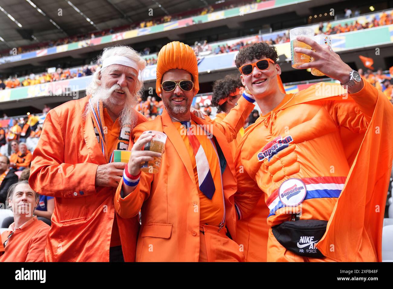Netherlands fans in the stands ahead of the UEFA Euro 2024, round of 16 ...