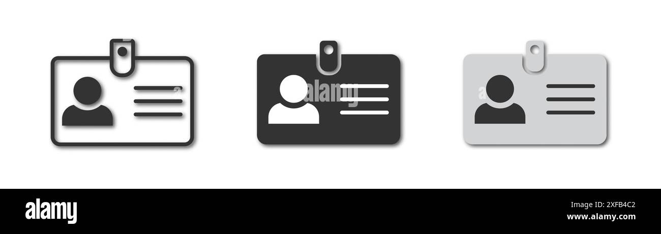 Id card badge icon. Identification card sign. Flat vector illustration ...