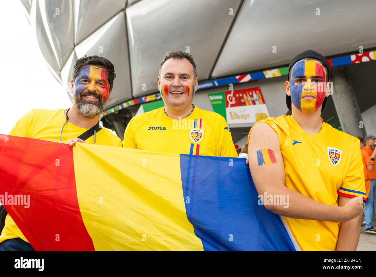 Munich, Germany. 02nd July, 2024. Football fans of Romania seen around ...