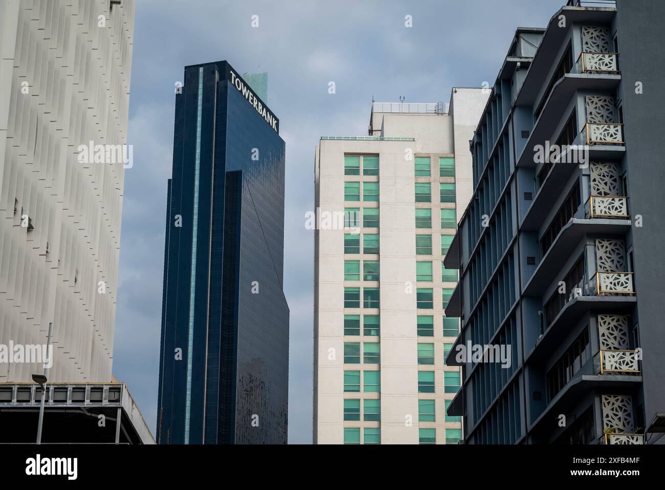 Cityscape of modern Panama Cityincluding the slick Towerbank tower in ...