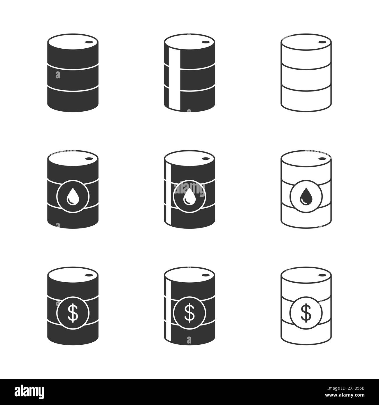 Oil barrel icon set. Barrel with oil sign, and dollar symbol. Flat vector illustartion Stock ...