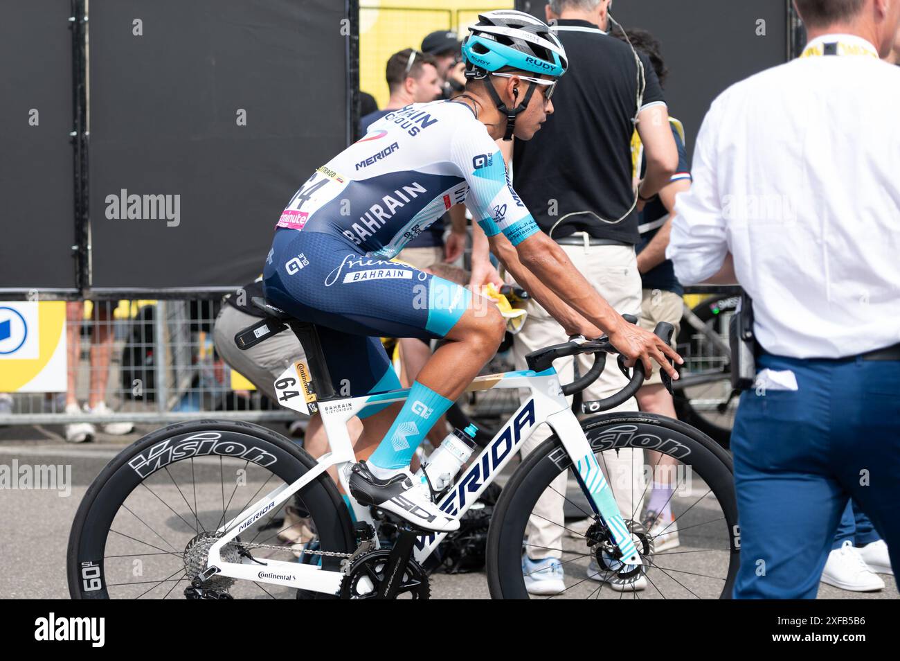 Buitrago Santiago, Bahrain Victorious? during Stage 3 - Start, Tour De France race in Piacenza ...
