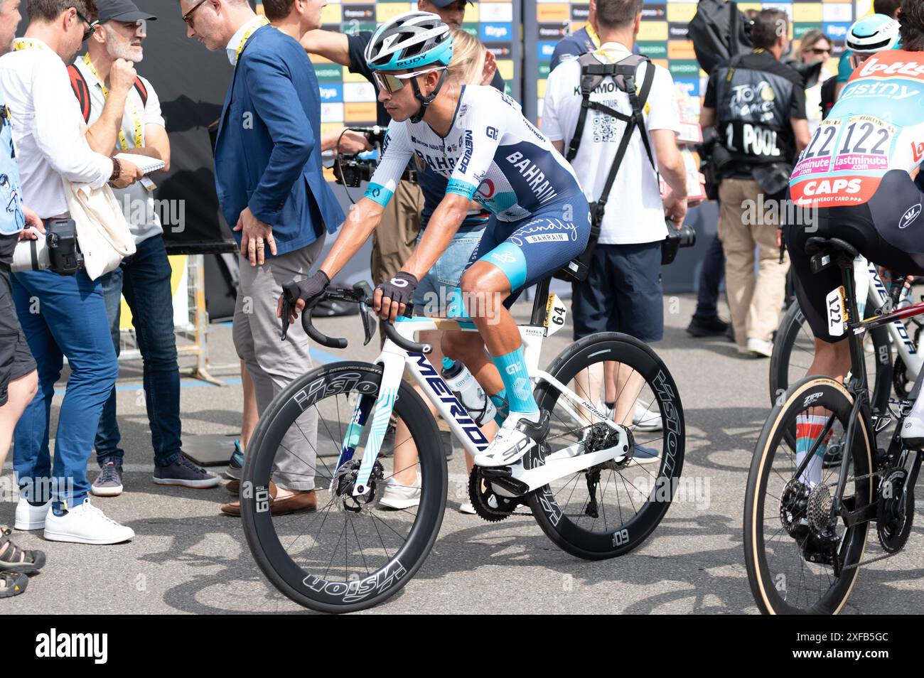 Buitrago Santiago,Bahrain Victorious? during Stage 3 - Start, Tour De France race in Piacenza ...