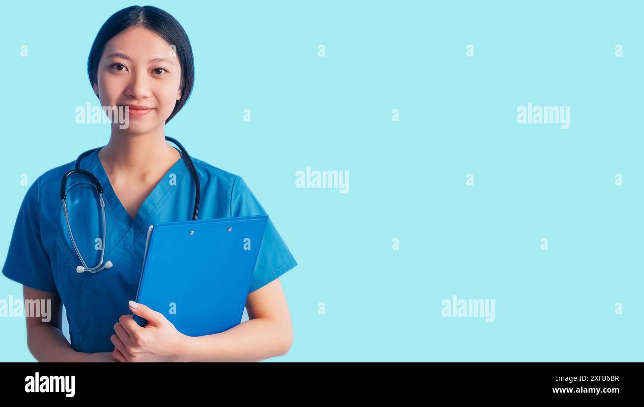 Female doctor. Healthcare worker. Smiling nurse. Confident happy ...