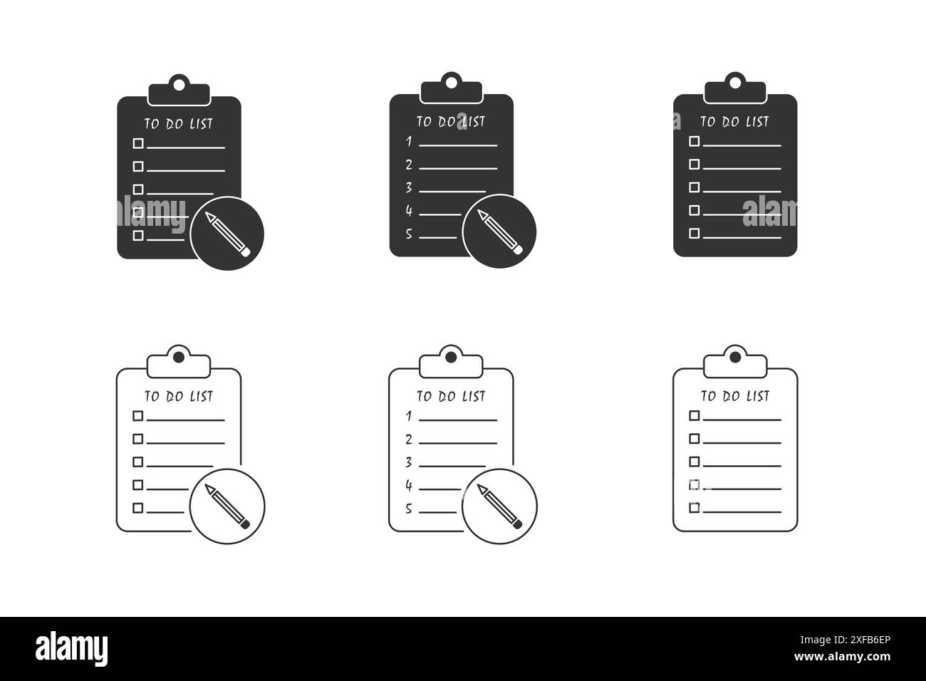 To do list paper icon set. Checklist icon. Vector illustration Stock Vector Image & Art - Alamy