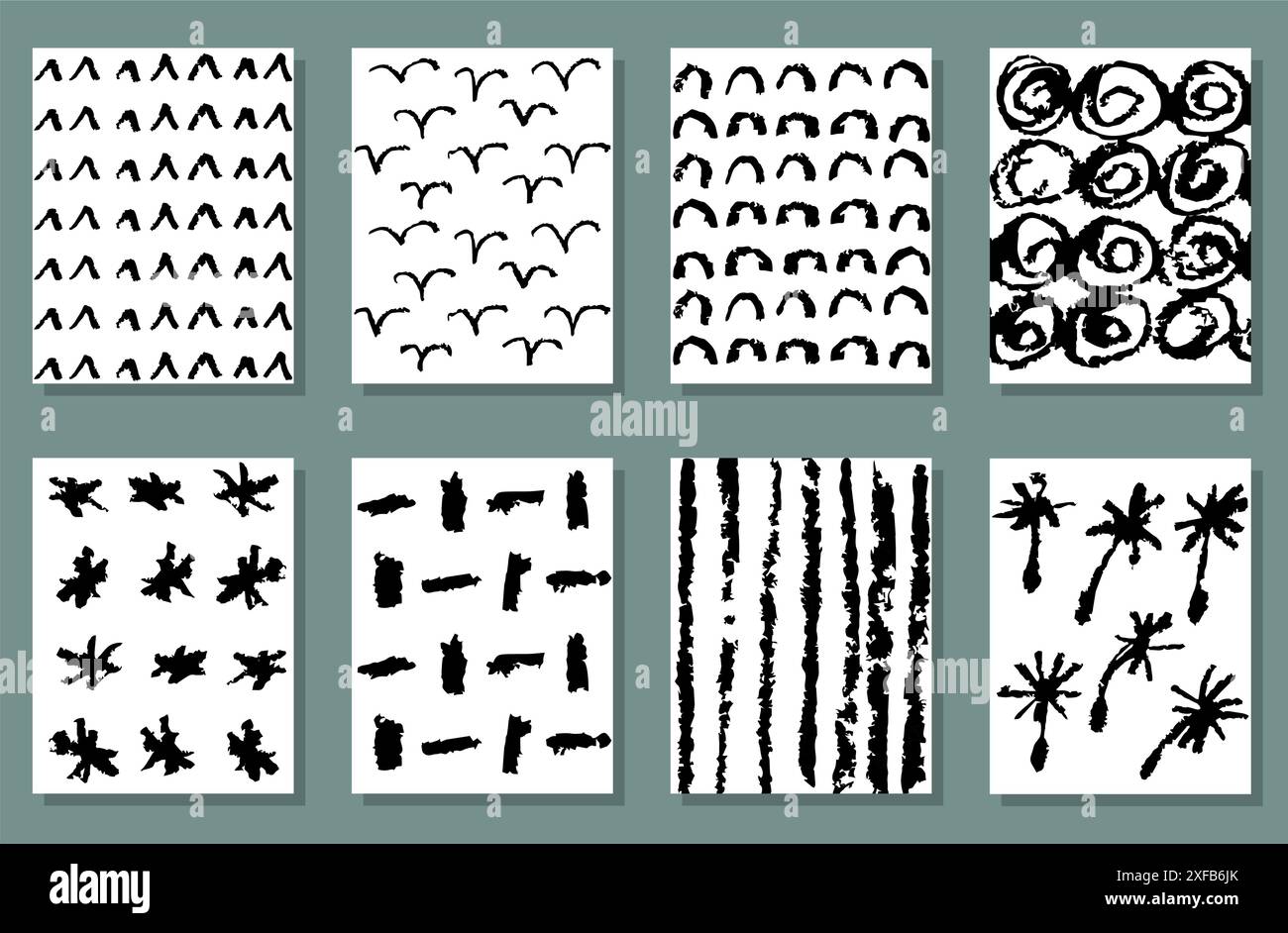 Vector modern brush spot pattern. Hand drawn artistic cards Stock ...