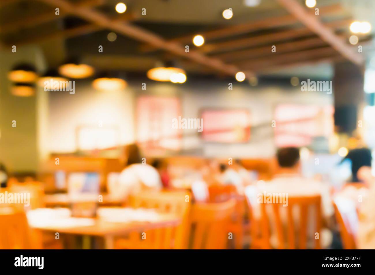 Abstract cafe coffee shoop restaurant interior blur background with ...