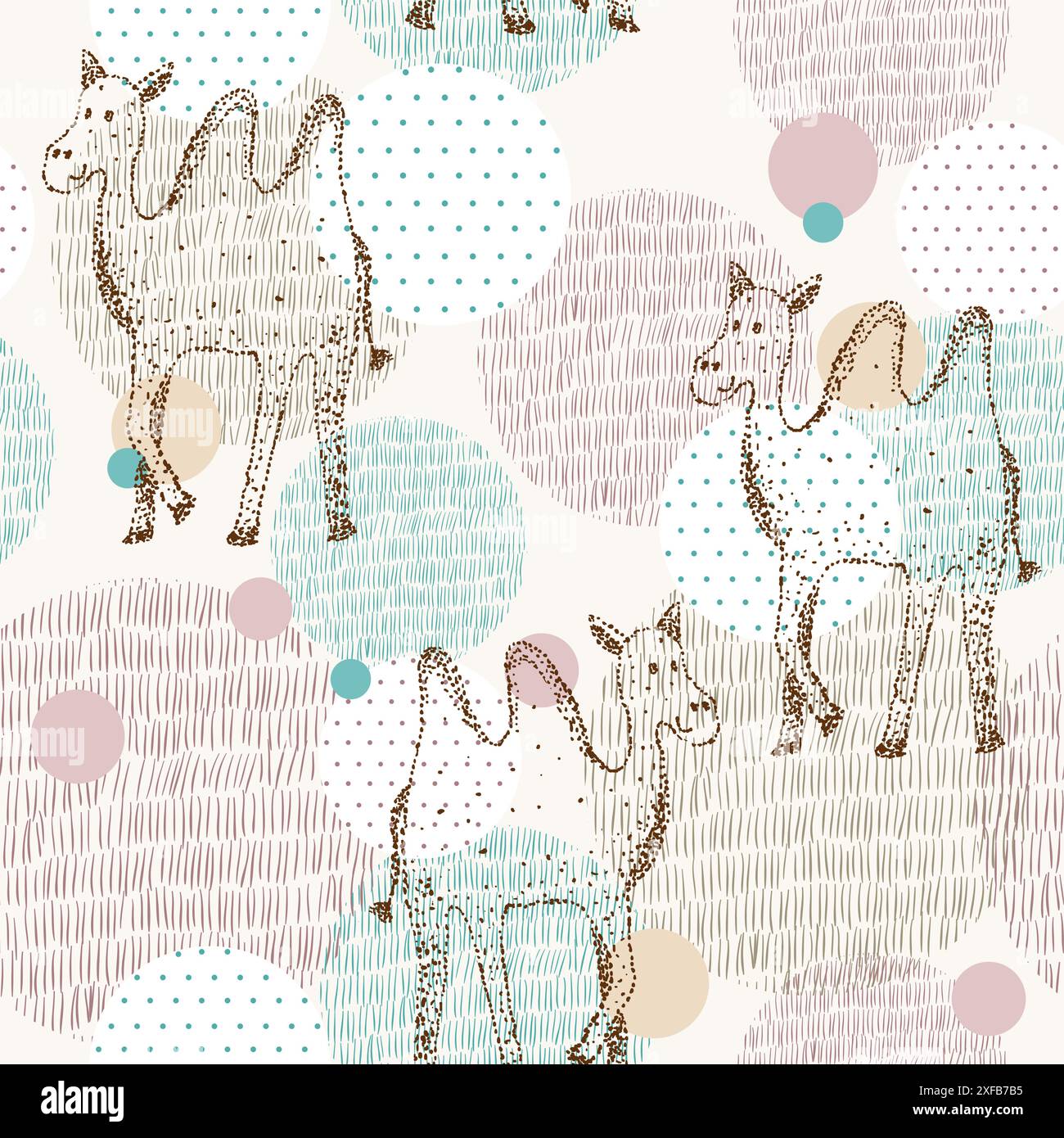 Vector drawn seamless geometric pattern with camel Stock Vector Image ...