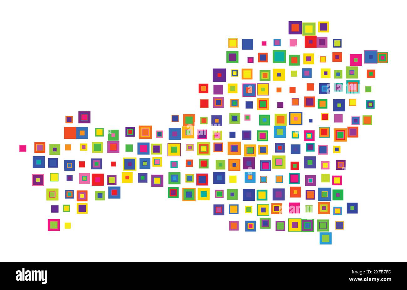 Symbol Map of the Republic Tuva (Russia). Abstract map showing the ...