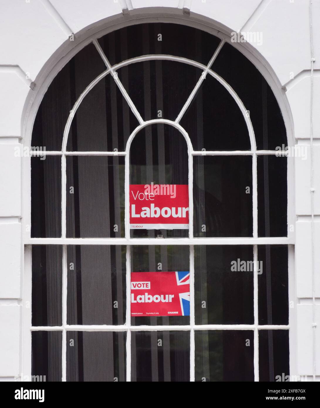 London, England, UK. 2nd July, 2024. Vote Labour signs are displayed in ...