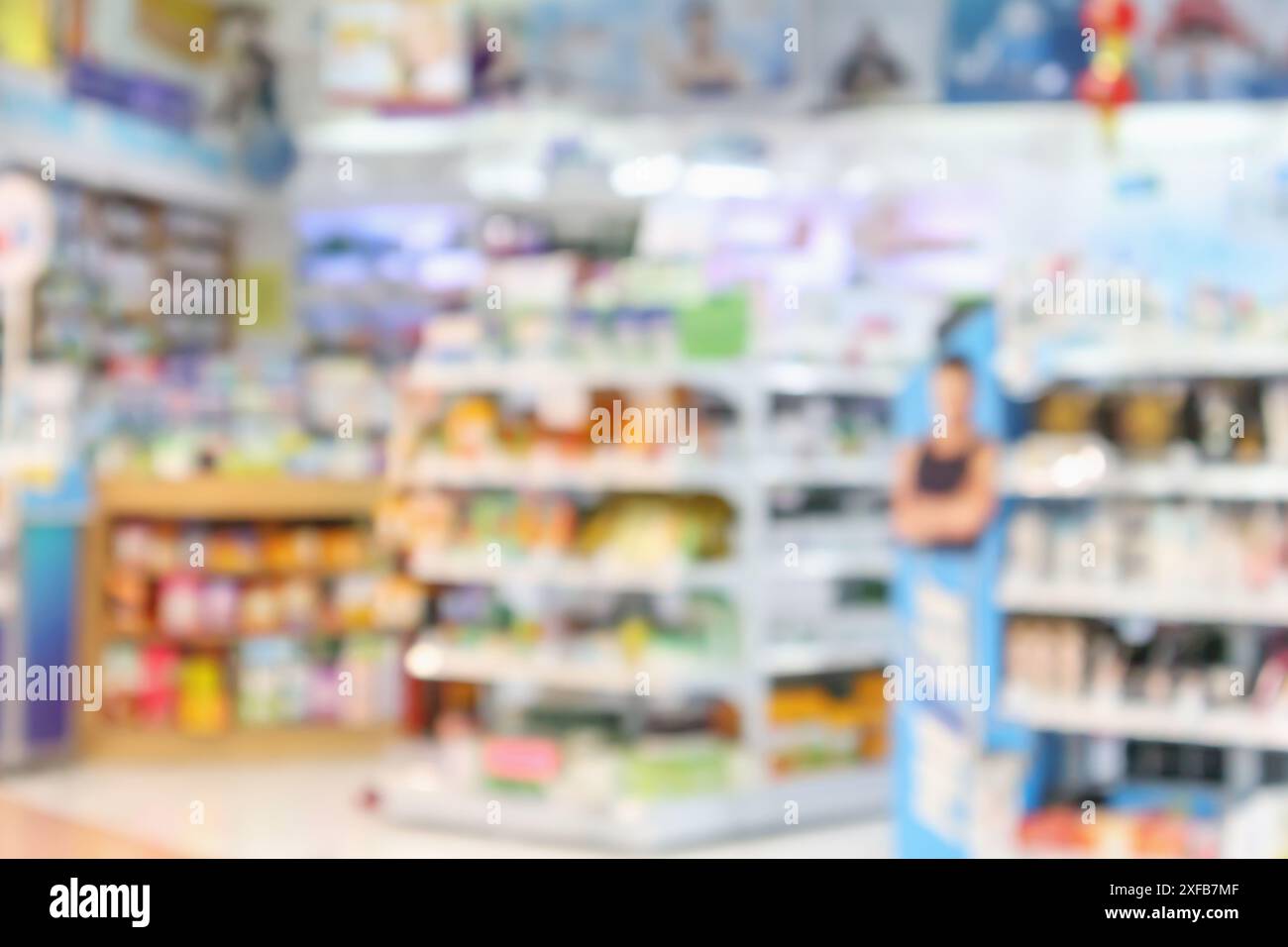 Pharmacy drugstore blur abstract backbround with medicine and ...