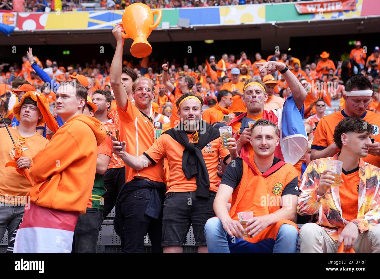 Netherlands fans in the stands ahead of the UEFA Euro 2024, round of 16 ...