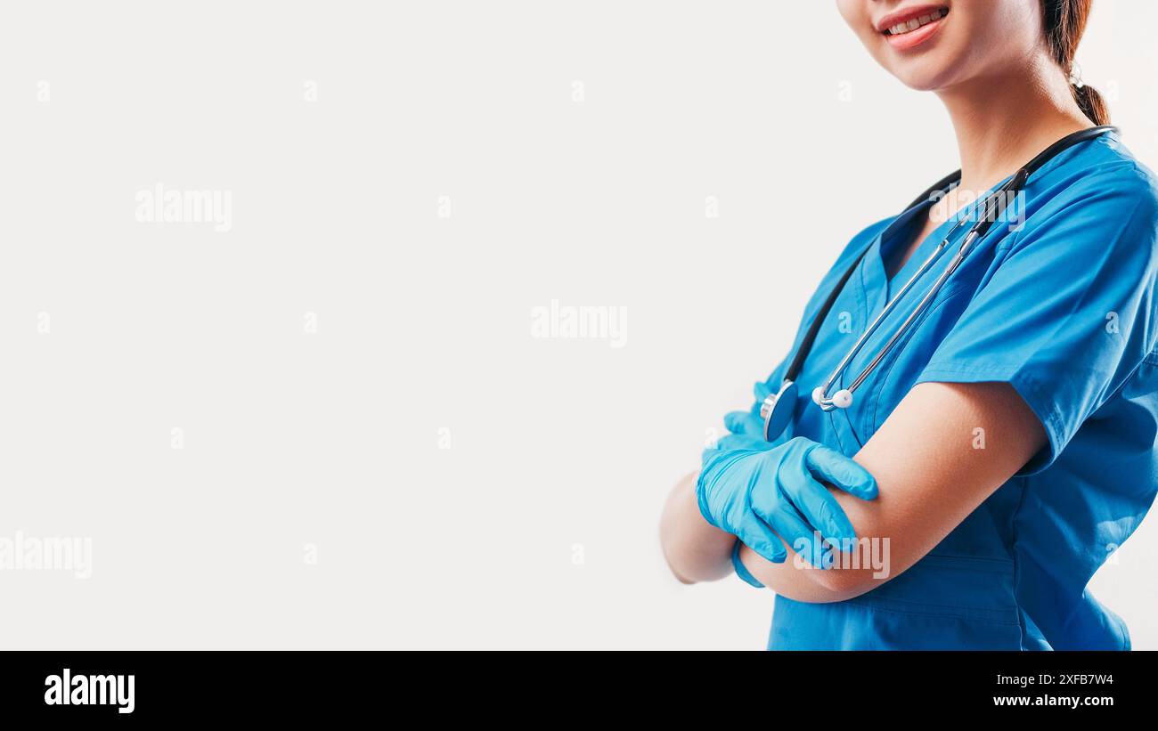 Medical staff. Successful doctor. Proud happy smiling professional ...