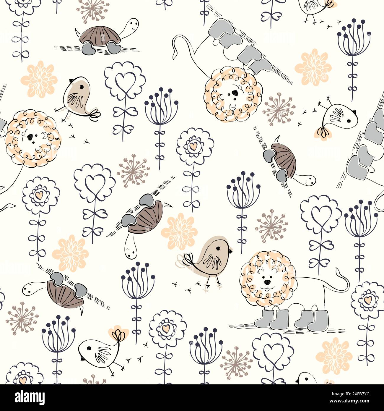 Sweet babies doodle seamless pattern. Babies background Stock Vector ...