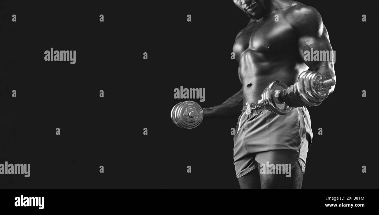 Fitness studio strong man Black and White Stock Photos & Images - Alamy