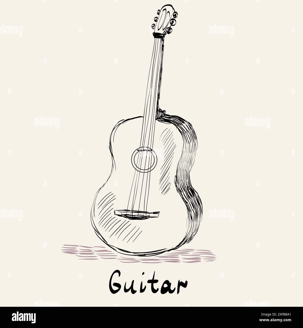 Acoustic guitar sketch hi-res stock photography and images - Alamy