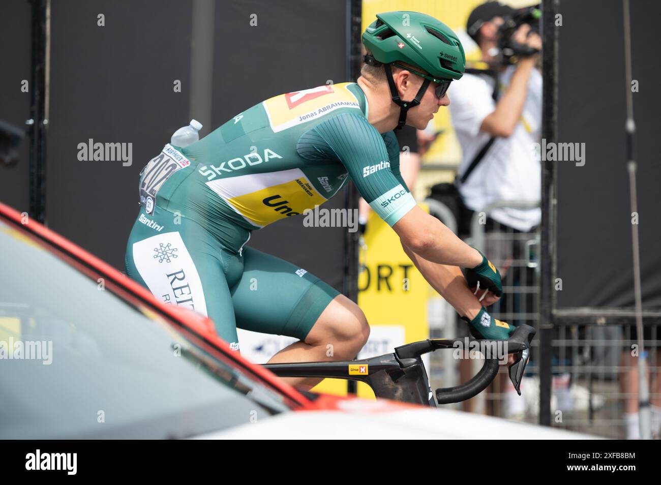 Abrahamsen Jonas, Uno-X Mobility during Stage 3 - Start, Tour De France race in Piacenza, Italy ...