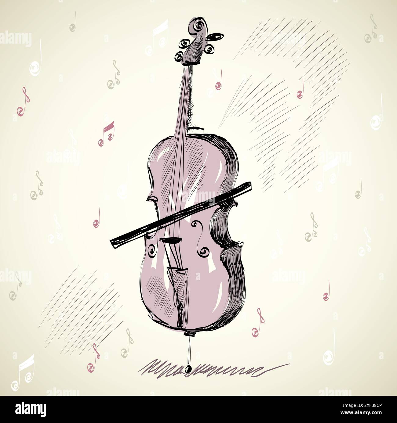 hand drawn of classical stringed music instruments Stock Vector Image & Art - Alamy