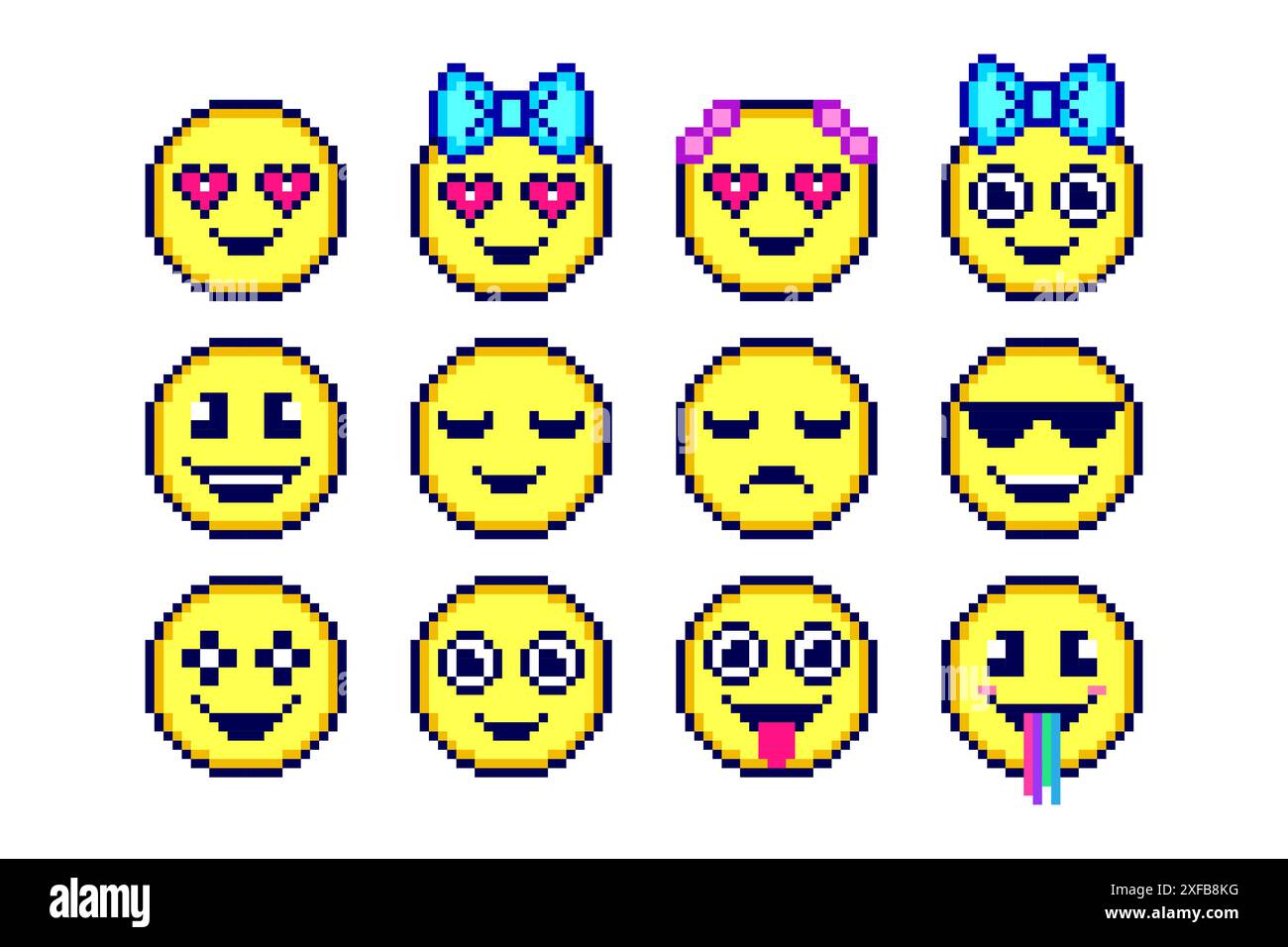 Pixel emoji Cut Out Stock Images & Pictures - Alamy