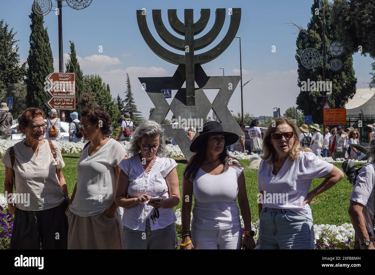 Jerusalem, Israel. 2nd July, 2024. Women wearing white rally for peace ...