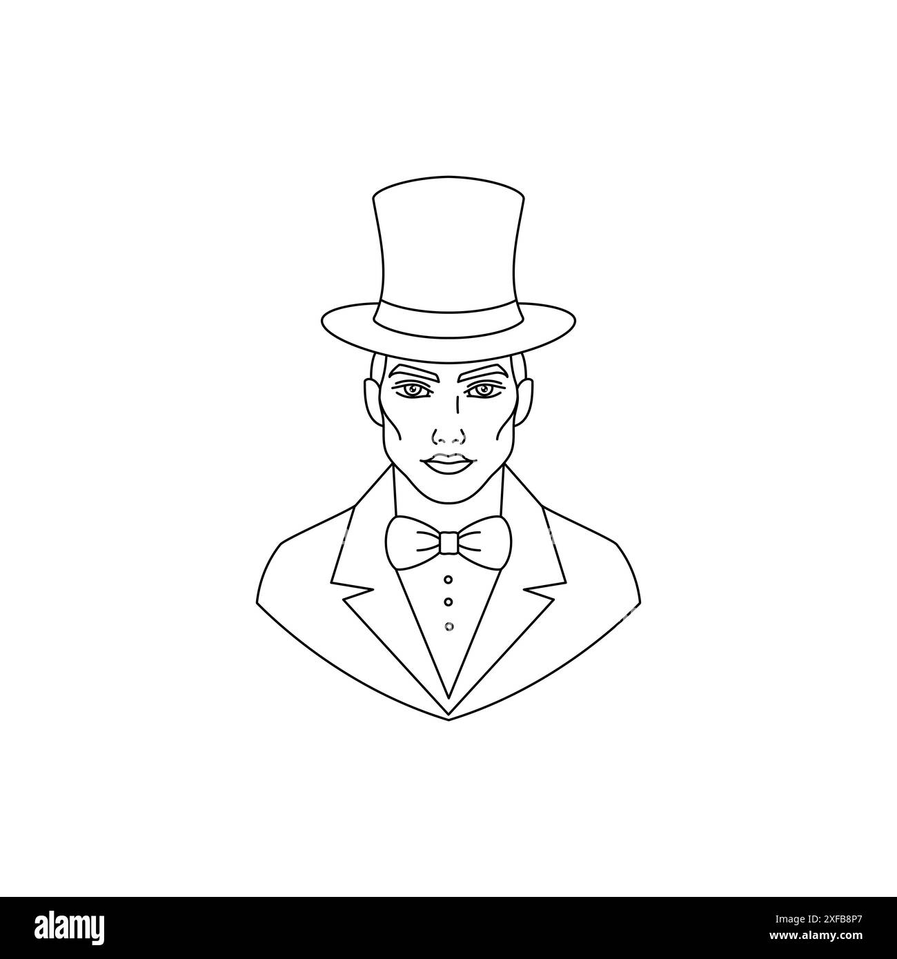Man magician in line art style Stock Vector Image & Art - Alamy