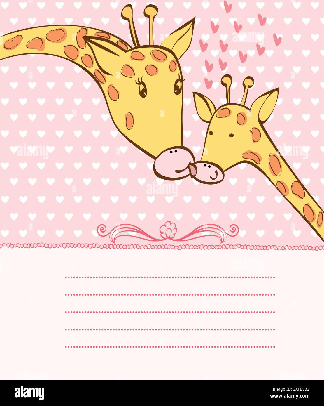 baby giraffe and mom. Hand drawn illustration Stock Vector Image & Art ...