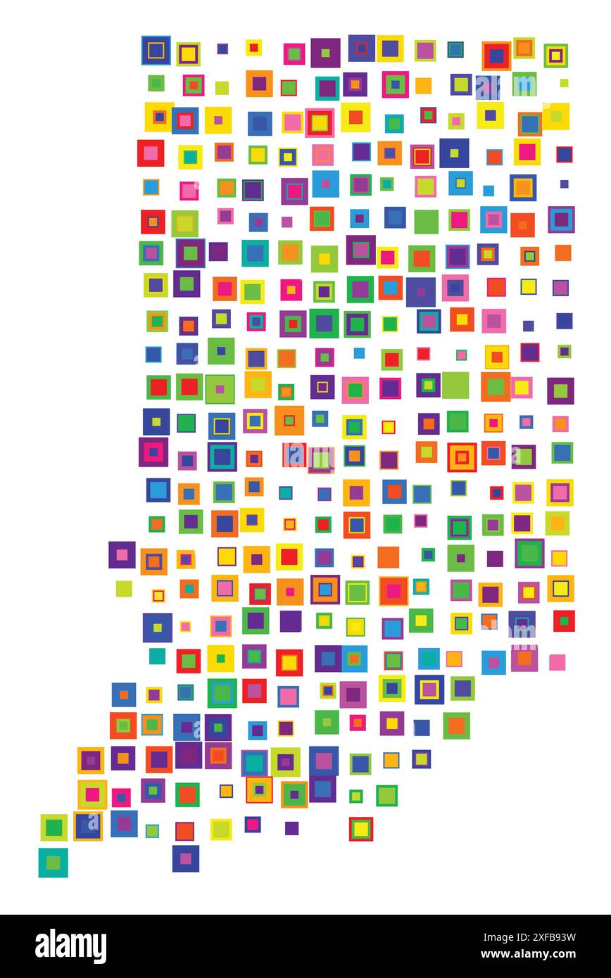 Symbol Map of the State Indiana (United States of America). Abstract ...