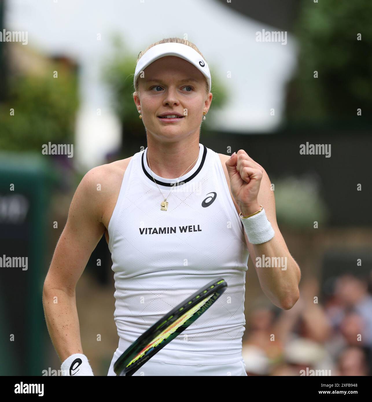 London, Britain. 2nd July, 2024. Harriet Dart celebrates victory after ...