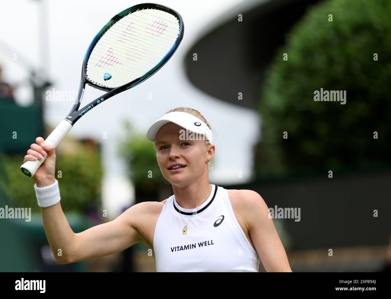 London, Britain. 2nd July, 2024. Harriet Dart celebrates victory after ...