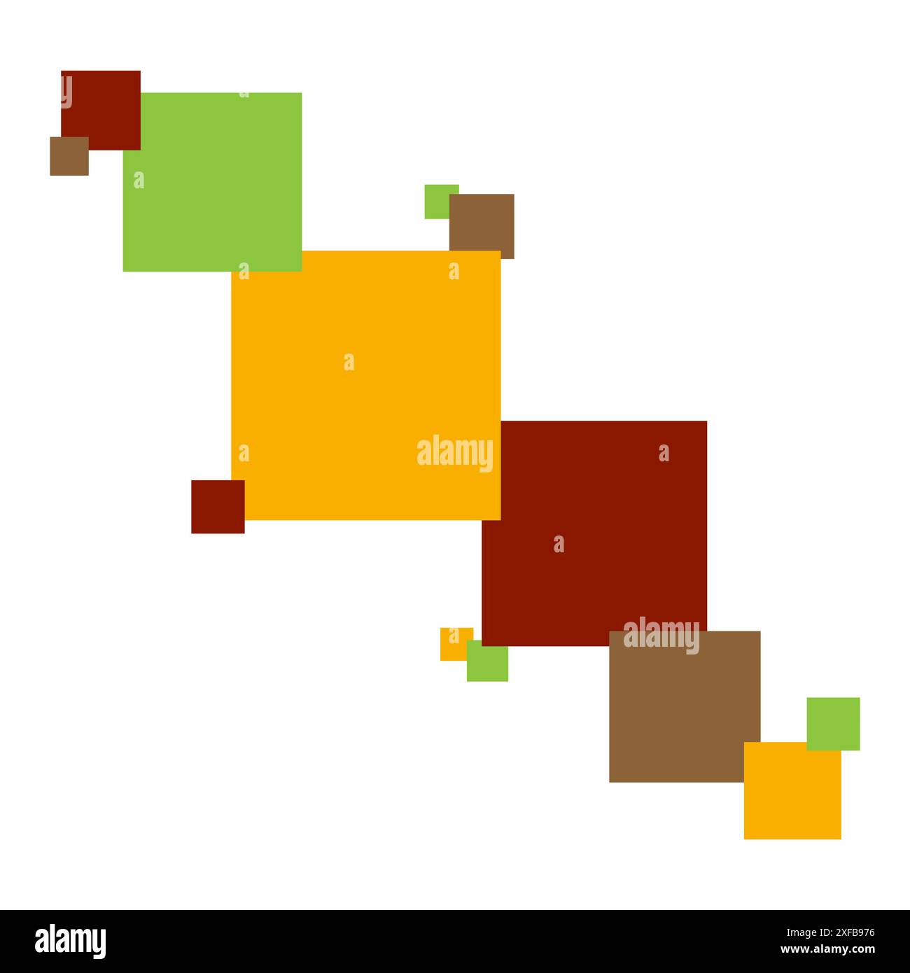 Geometric shape composed of squares of varying sizes. Decorative ...