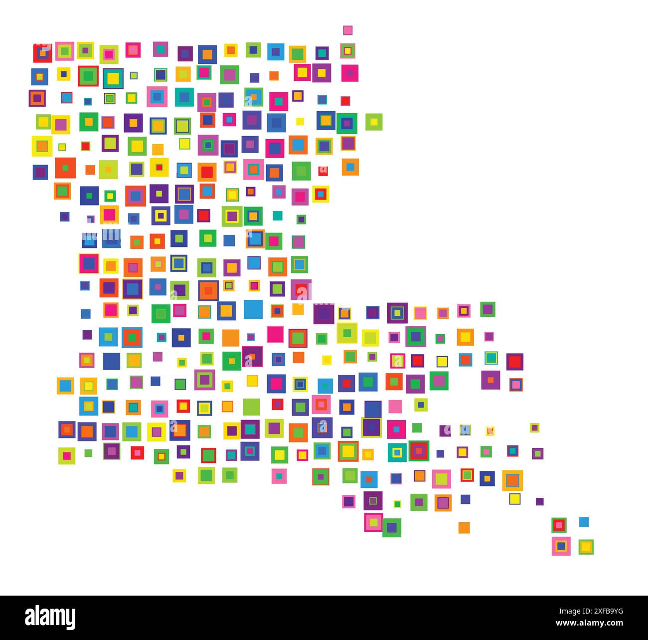 Symbol Map of the State Louisiana (United States of America). Abstract ...