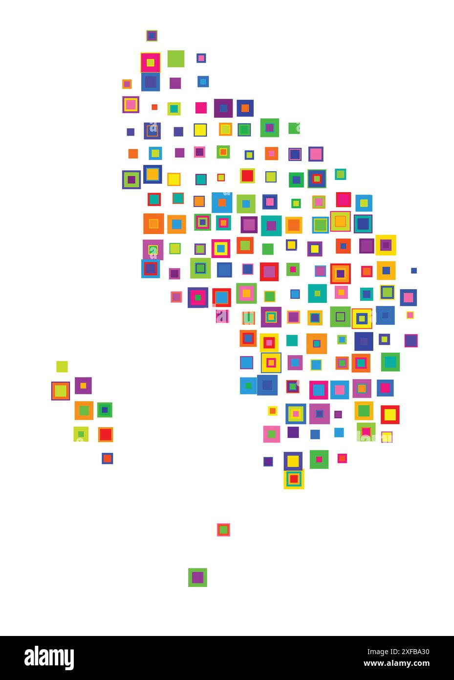 Symbol Map of the Province Sumatera Utara (Indonesia). Abstract map ...