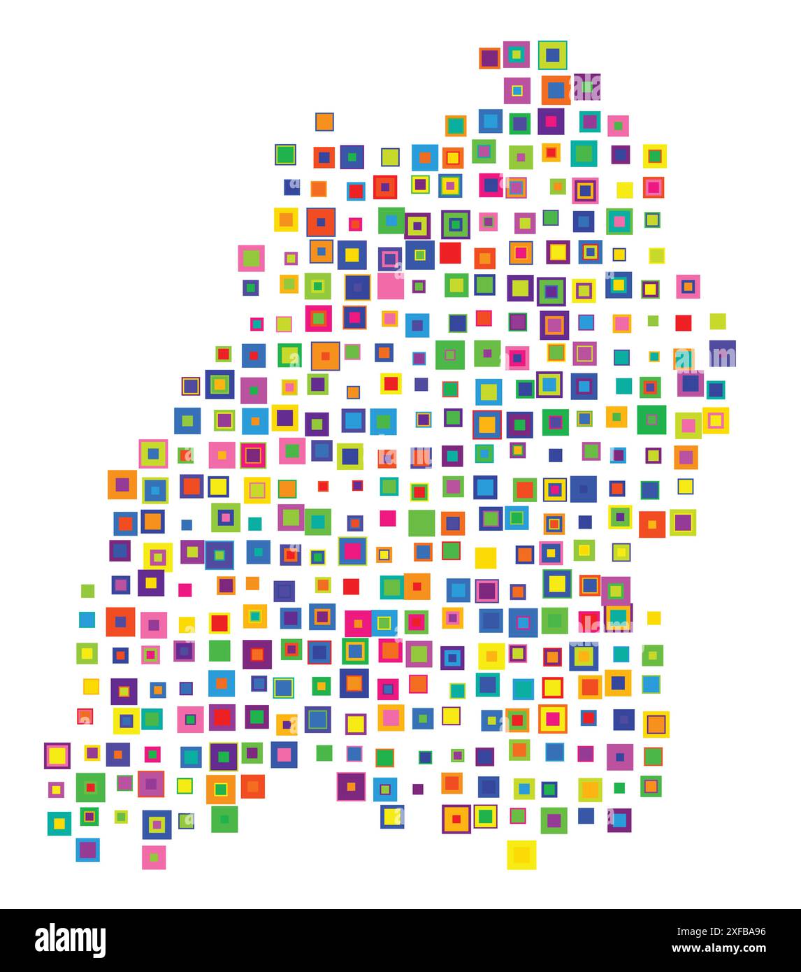 Symbol Map of the State Baden-Wurttemberg (Germany). Abstract map ...