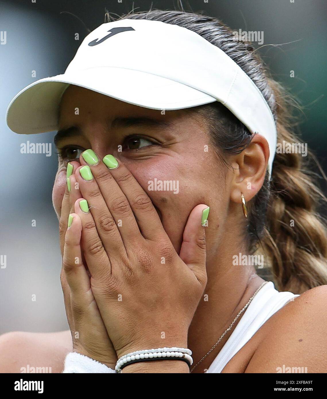 London, Britain. 2nd July, 2024. Jessica Bouzas Maneiro celebrates ...