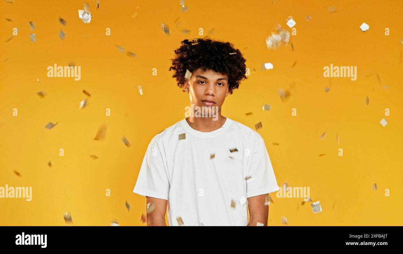 Sad party. Lonely teenager. Birthday melancholy. Disappointed upset guy ...