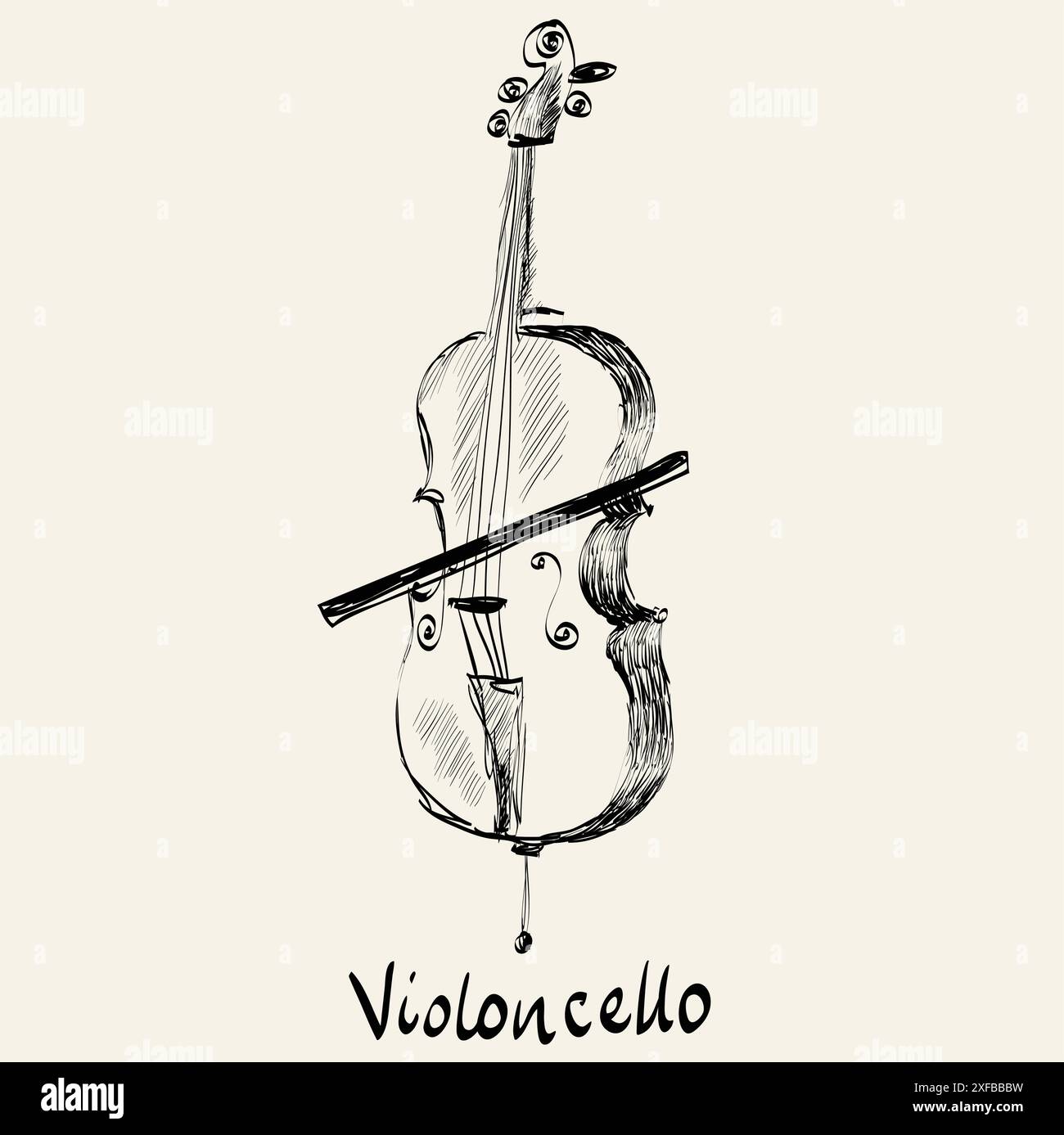 Hand drawn classical violin bow hi-res stock photography and images - Alamy