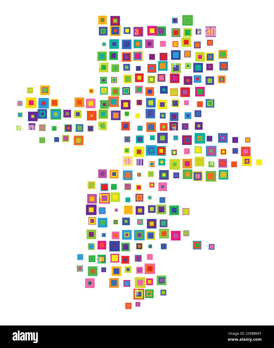 Symbol Map of the Region Chelyabinsk (Russia). Abstract map showing the ...