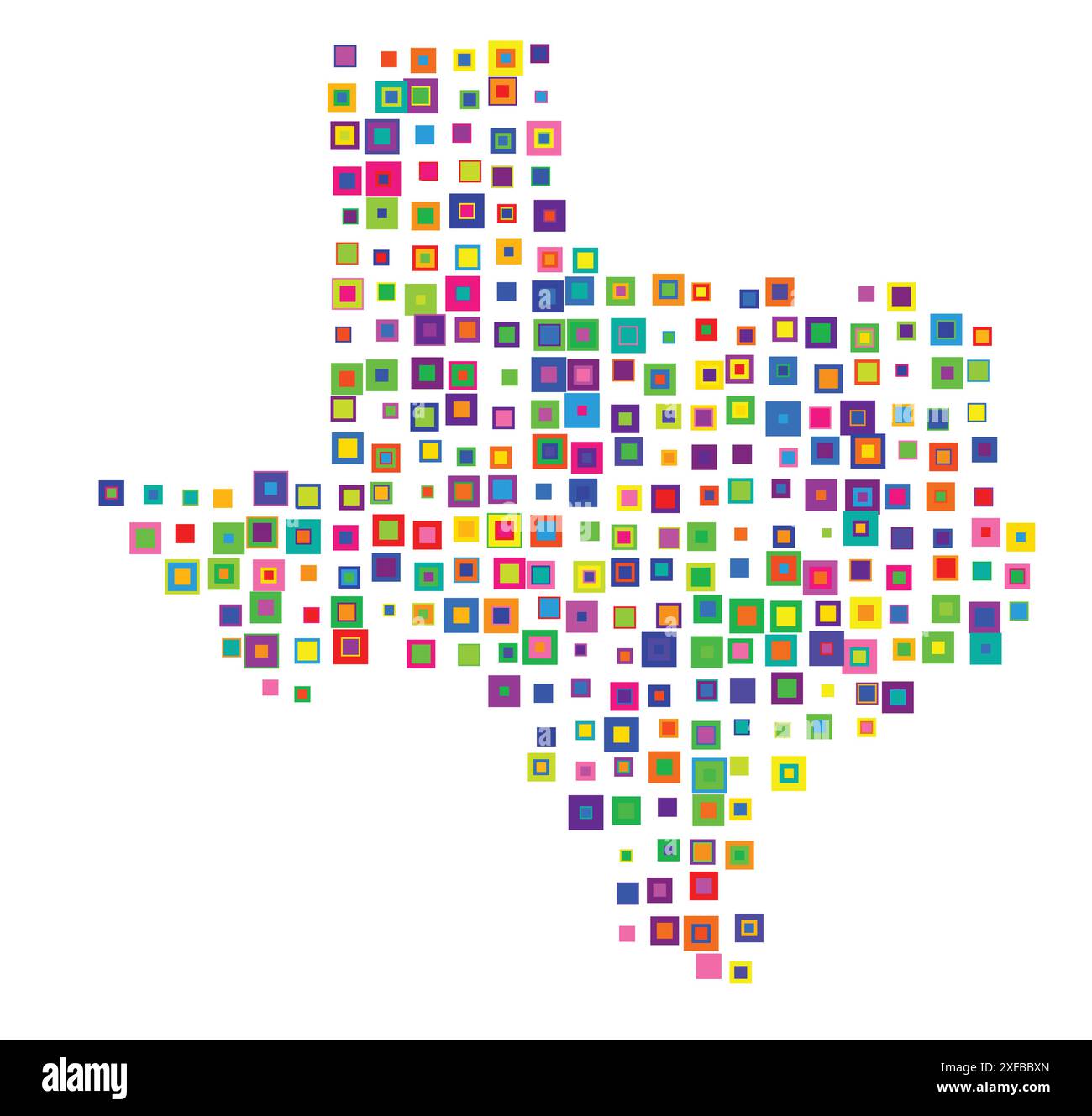 Symbol Map of the State Texas (United States of America). Abstract map ...