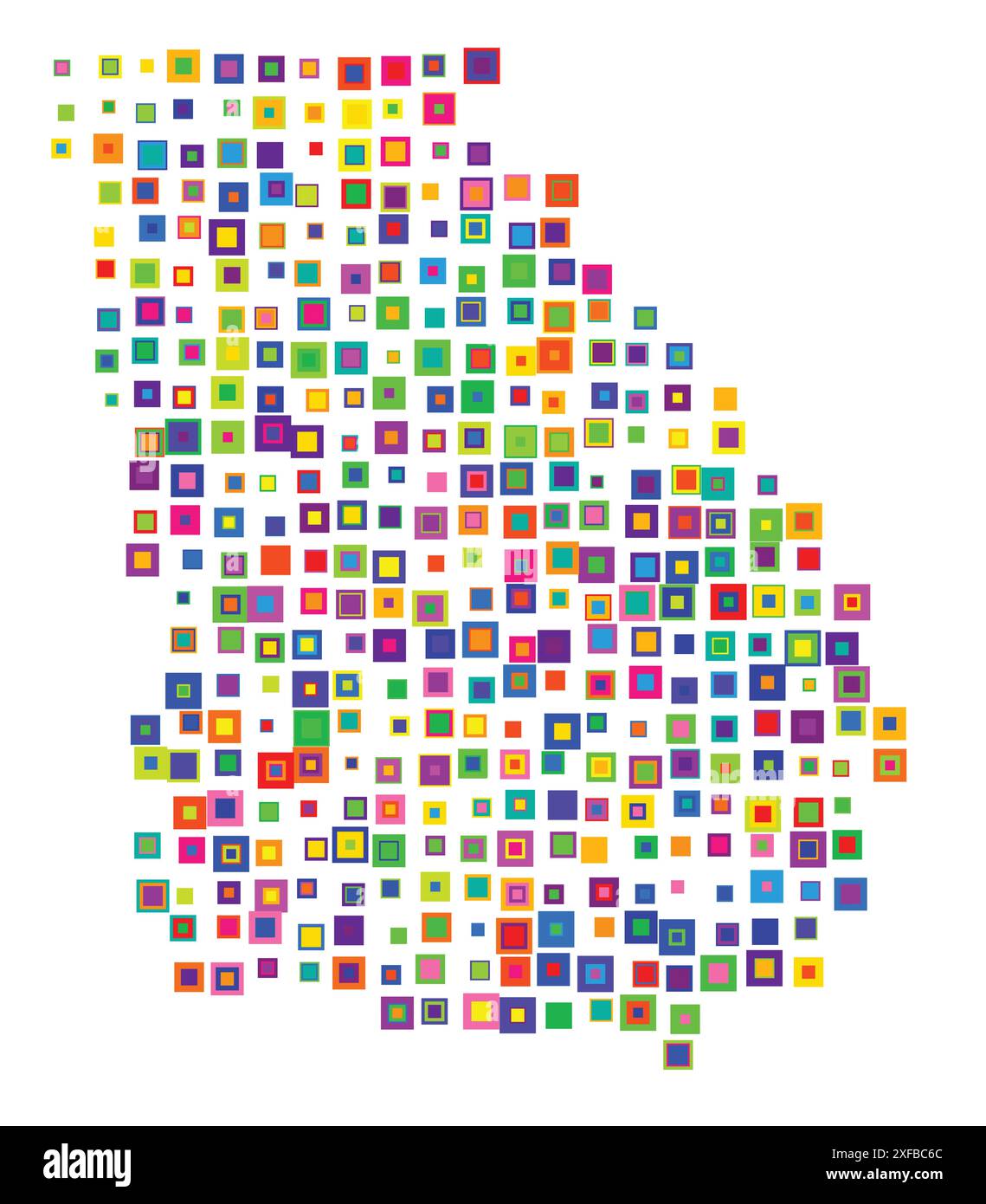 Symbol Map of the State Georgia (United States of America). Abstract ...