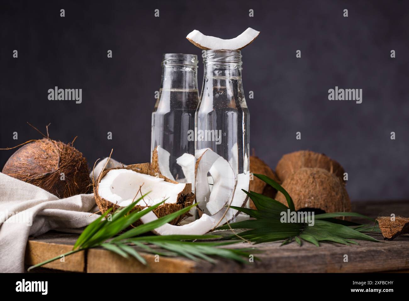 Natural healthy fresh coconut water Stock Photo - Alamy
