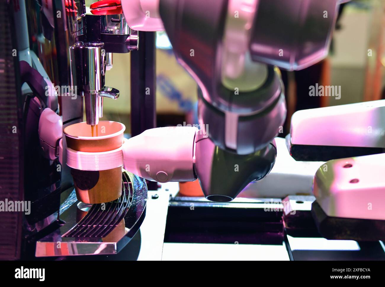 Automatic technology in beverage shop, artificial intelligence, robotic ...