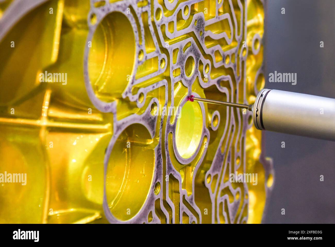 Close up automatic coordinate measurement machine (CMM) for inspection ...