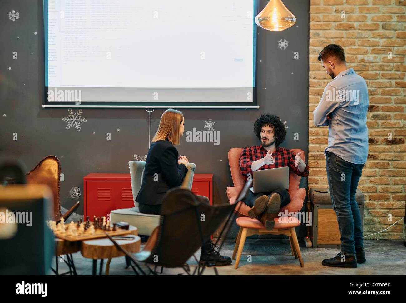 Office Colleagues Enjoying Break Time Together Stock Photo - Alamy